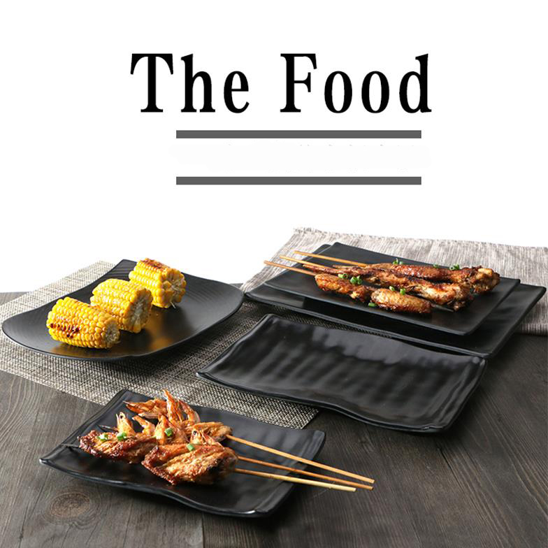 MS159-Wholesale restaurant food grade grill BBQ serving rectangle ...